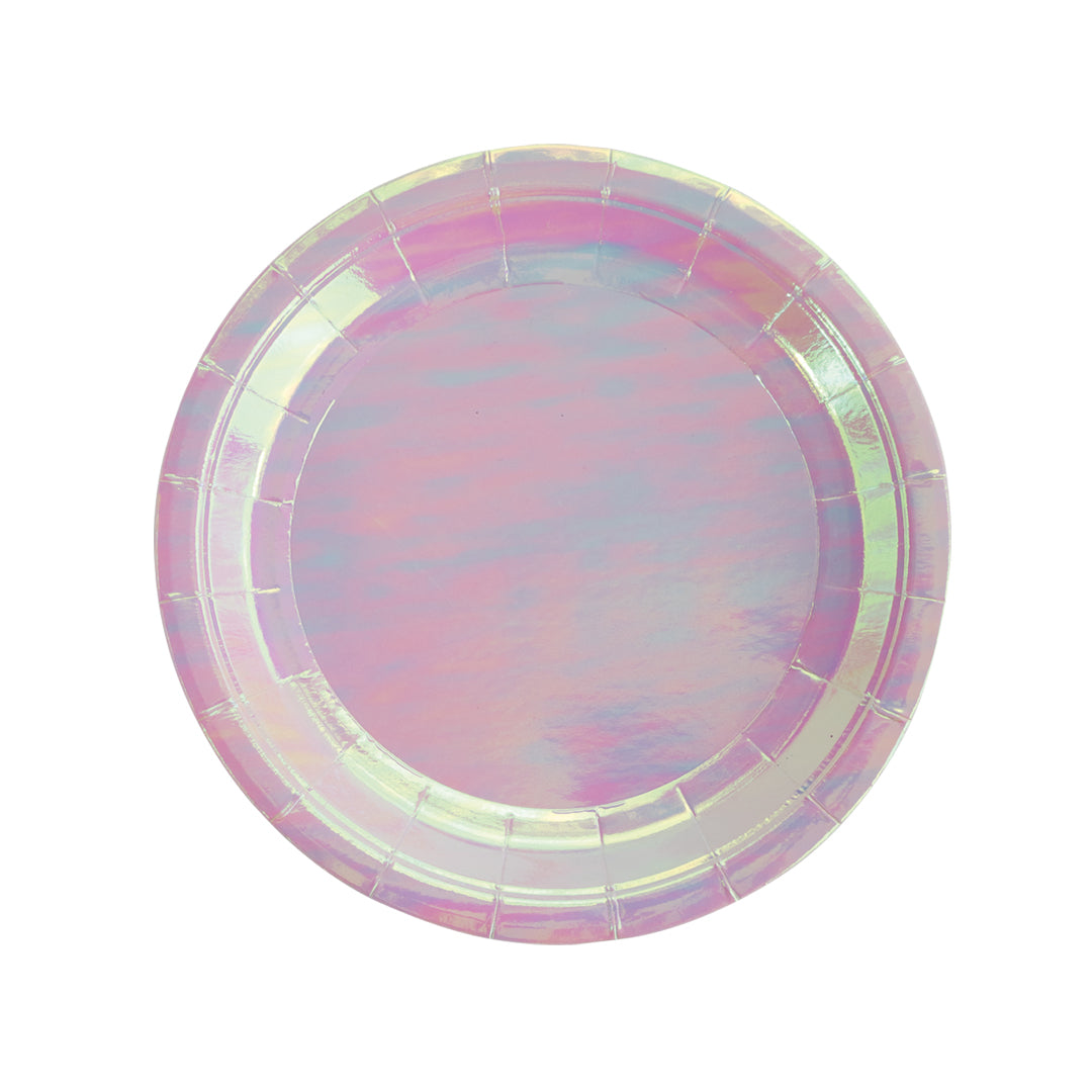 Plato Desechable Redondo Tornasol Rosa – 8 Piezas – Elegancia y Funcio