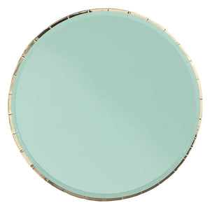 Plato 7" Verde Turquesa y Dorado 8 Piezas