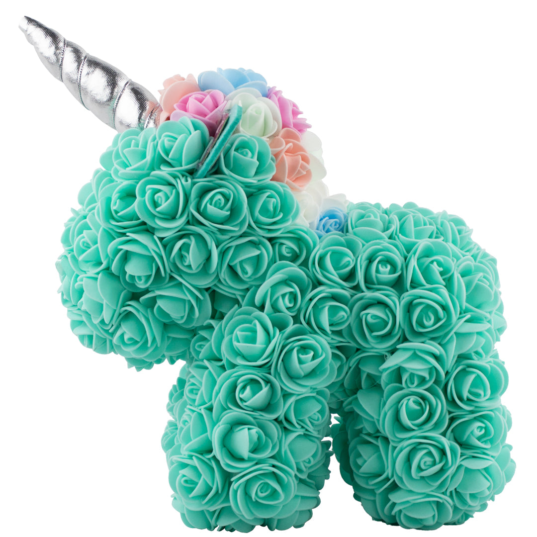 Unicornio de Rosas Color Aqua